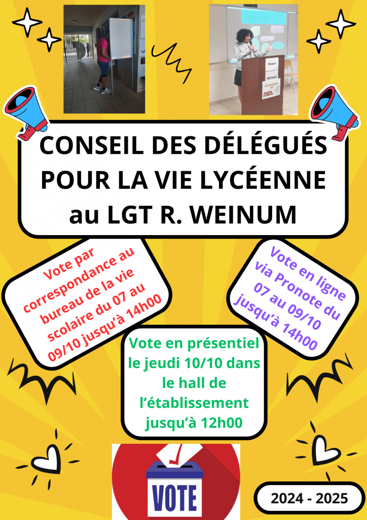 Affiche élection CVL 2024 – 2025-min – Cité Scolaire Robert WEINUM Lycée